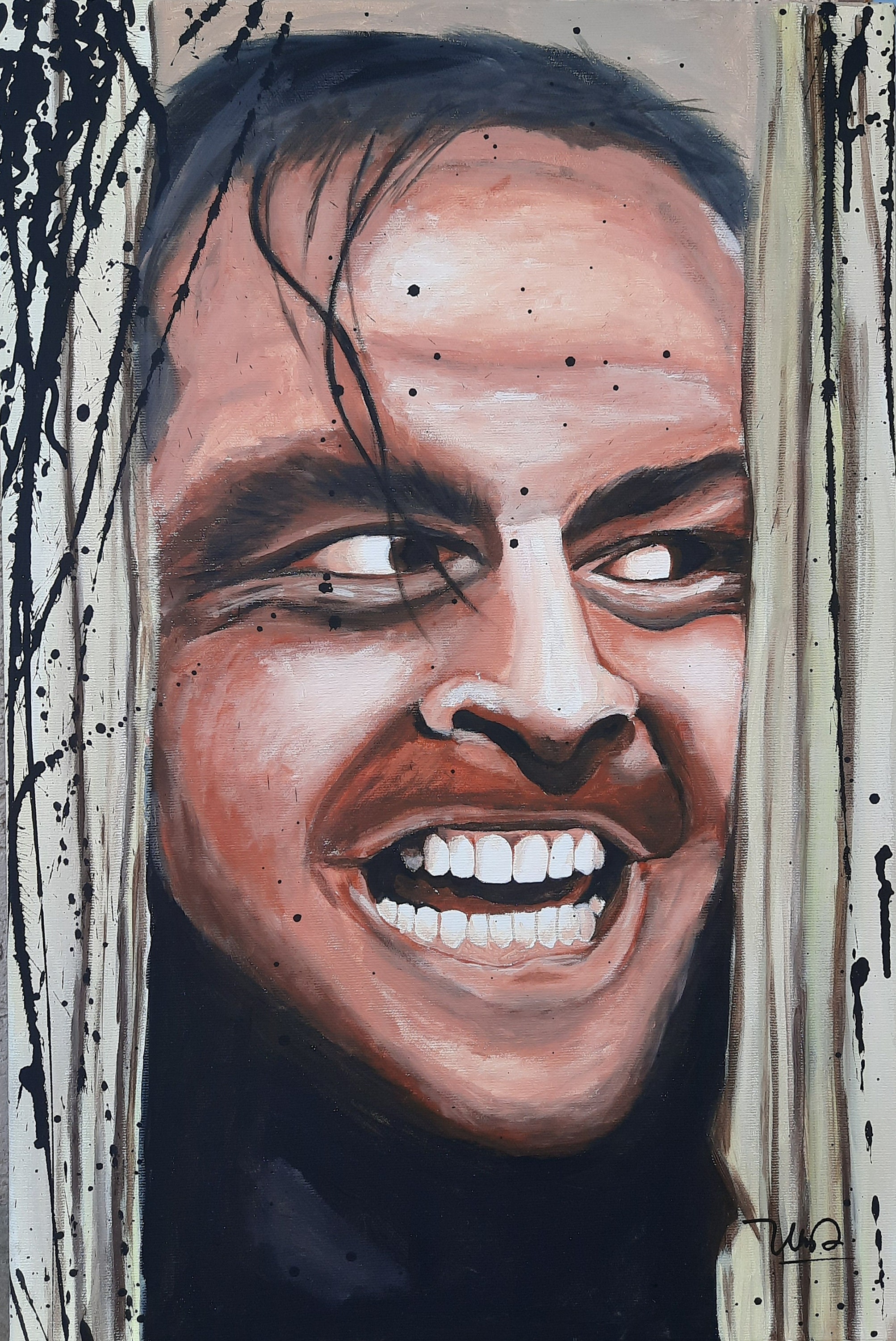 Shining "here's Johnny" Jack Nicholson Acrylic Painting Original by ...