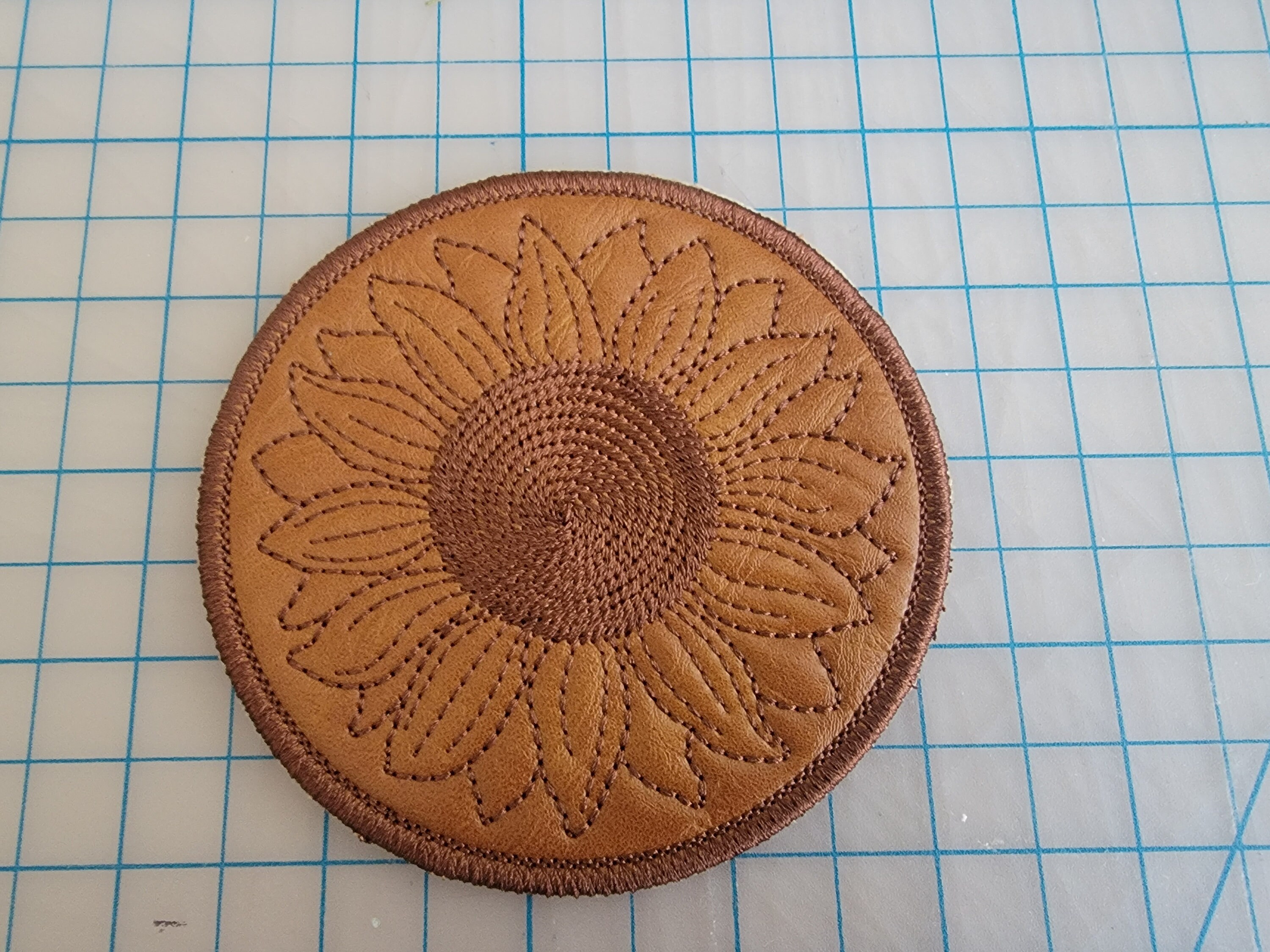 Sunflower Coaster ITH Machine Embroidery Design 4x4 Hoop - Etsy