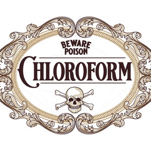 6x10 Chloroform Poison Label Machine Embroidery Design 6x10 Hoop ...