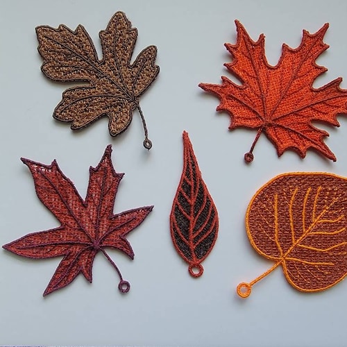 Leaves Machine Embroidery Designs Fall / Autumn Design 5 - Etsy
