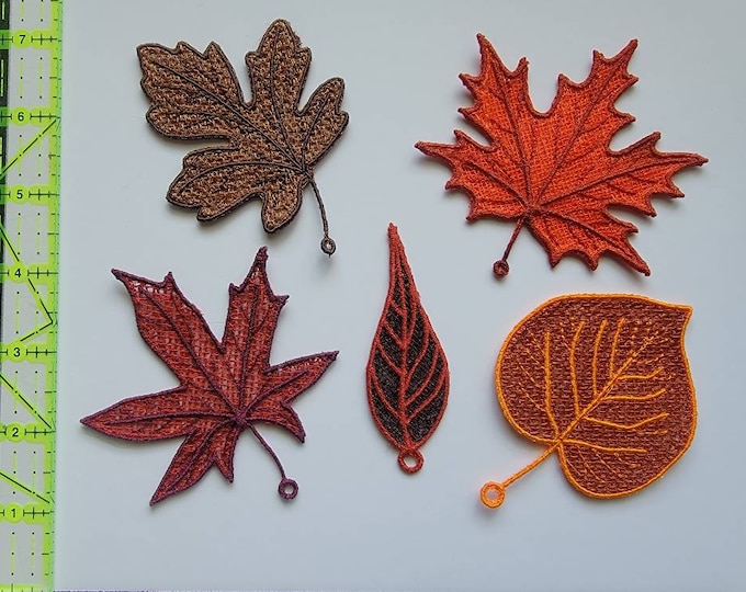 FSL Leaves Machine Embroidery Design 4x4 Hoop Thanksgiving Autumn Fall ...