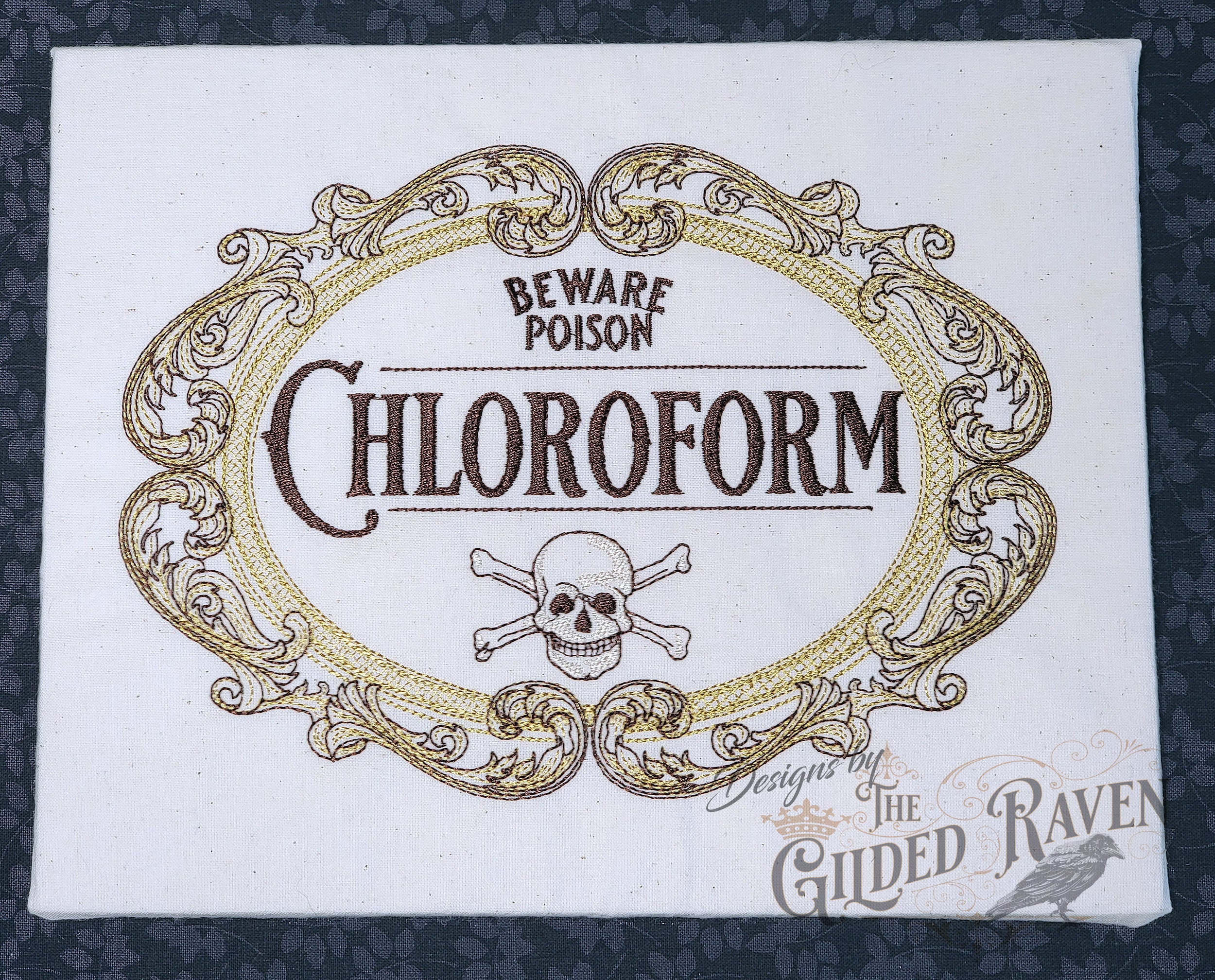 6x10 Chloroform Poison Label Machine Embroidery Design 6x10 Hoop ...