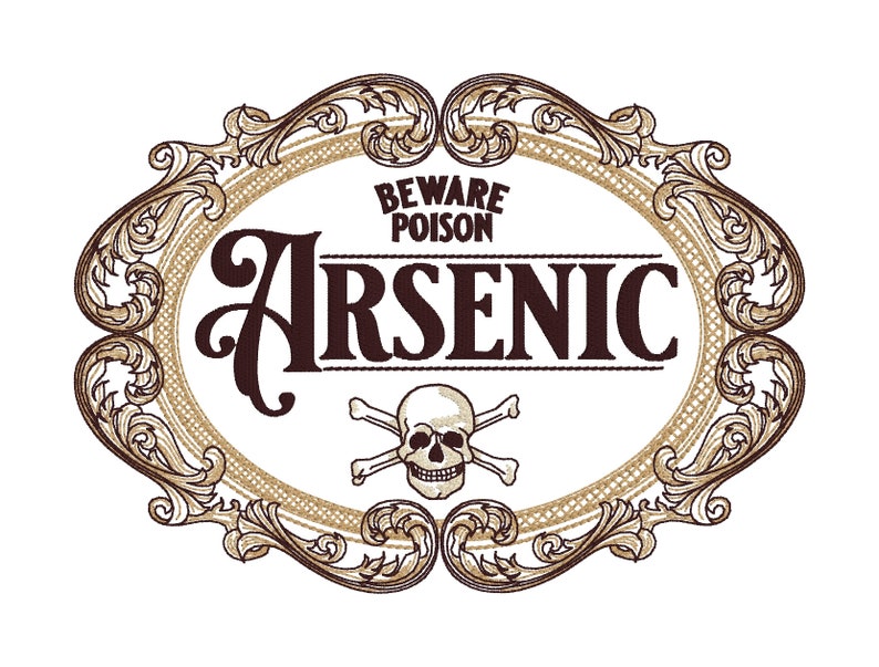5x7 Arsenic Poison Label Machine Embroidery Design 5x7 Hoop - Etsy