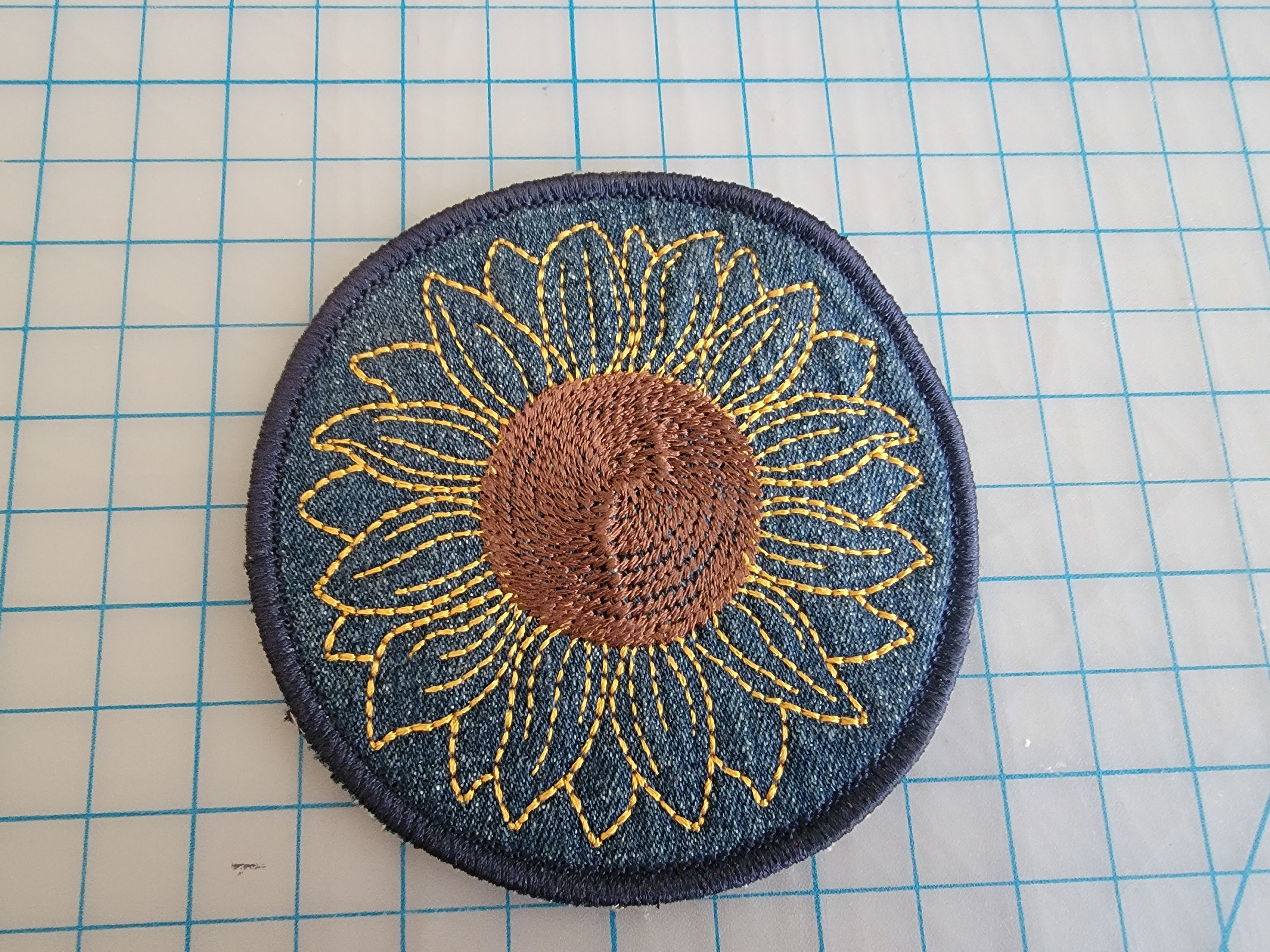 Sunflower Coaster ITH Machine Embroidery Design 4x4 Hoop - Etsy