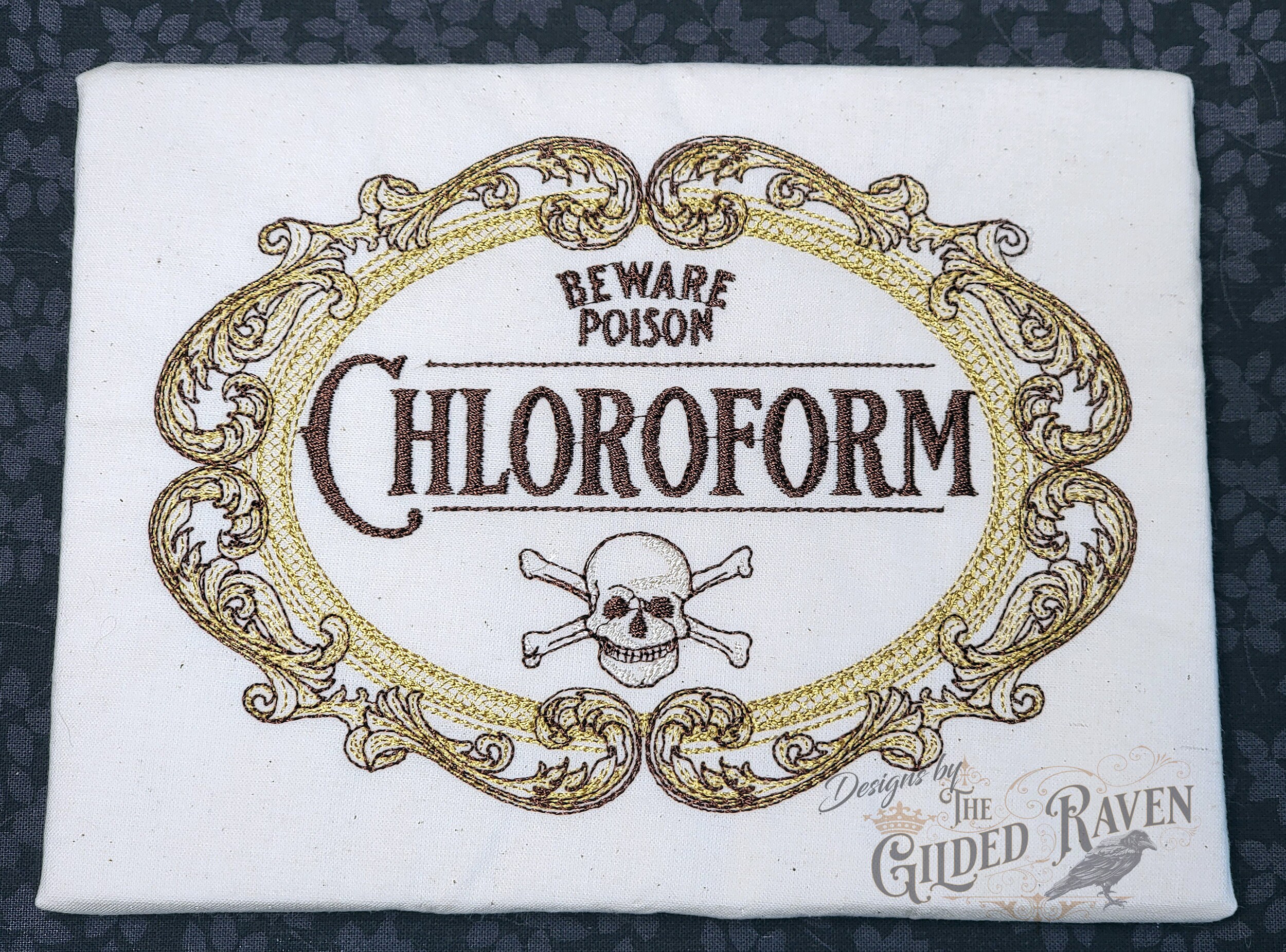 5x7 Chloroform Poison Label Machine Embroidery Design 5x7 Hoop ...