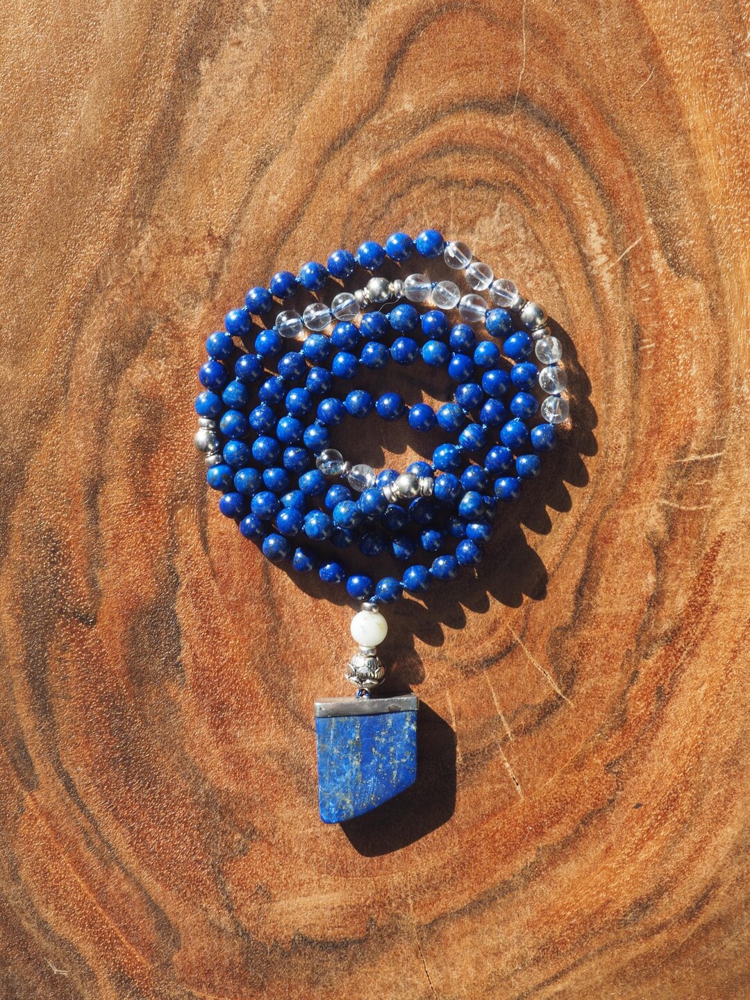 Indigo Child 108 Mala - Lapis Lazuli & Clear Quartz - Etsy