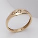Starburst Ring, 14k Solid Gold Dainty Ring, Signet Ring, Polaris Ring ...