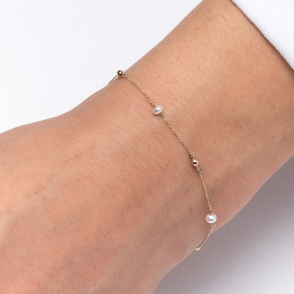 Pearl Chain Bracelet - Etsy
