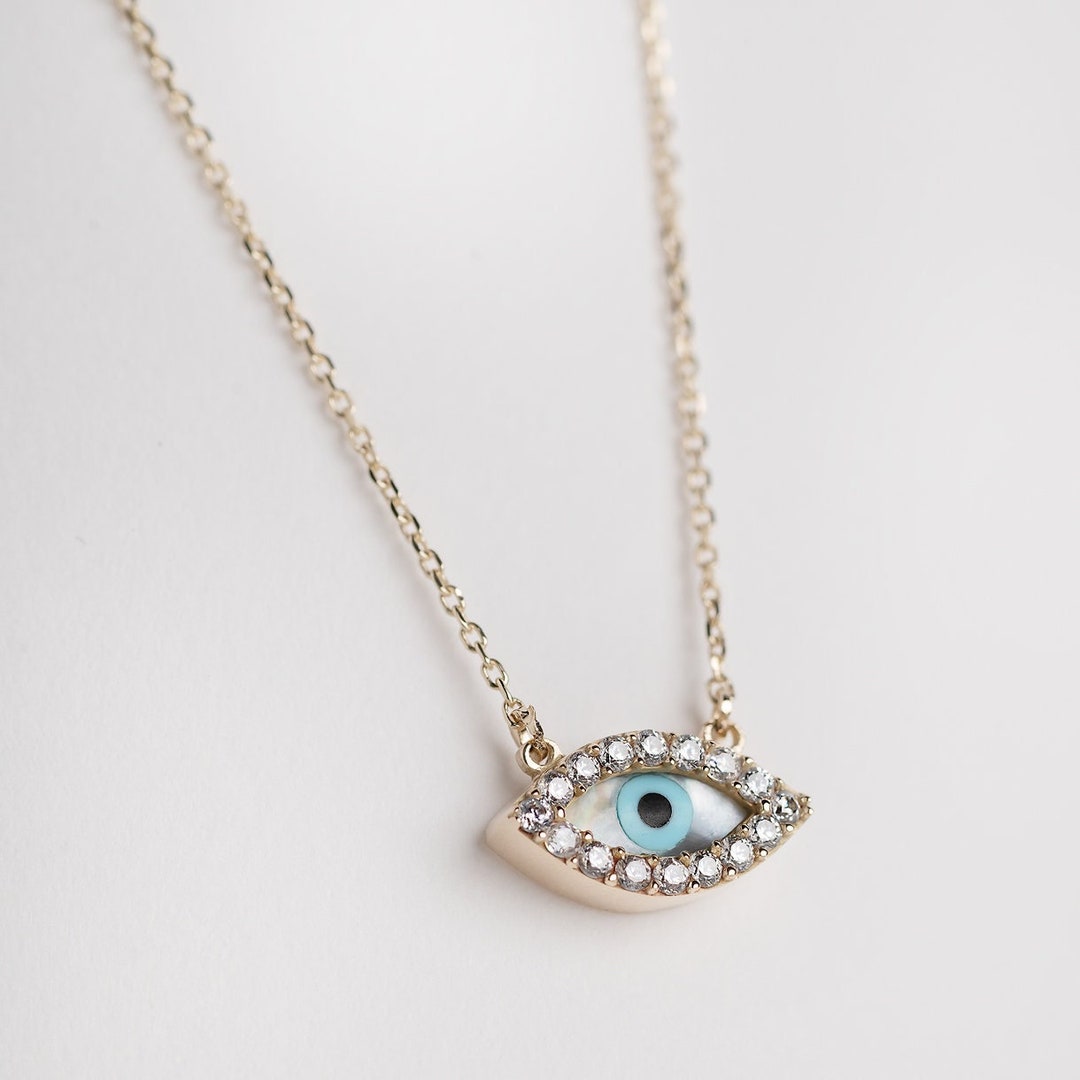 Oval Eye Necklace, Evil Eye Necklace, Lucky Eye Necklace, Greek Eye ...