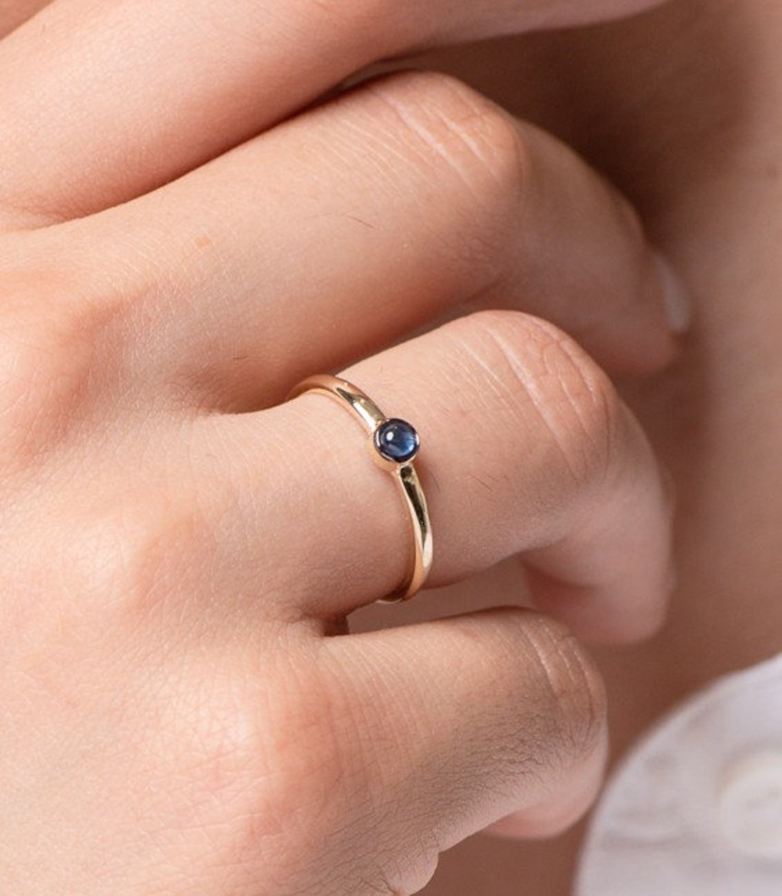 14K Solid Gold Sapphire Ring Blue Sapphire Ring Gemstone - Etsy