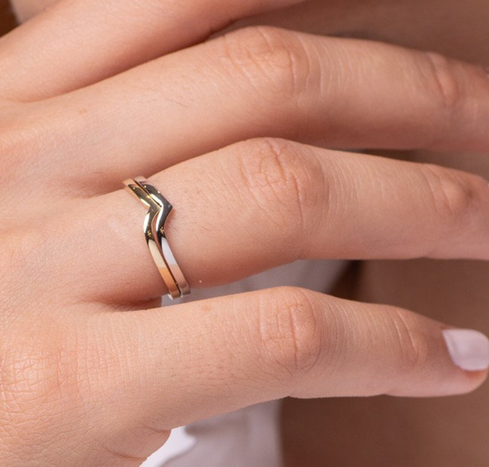 Double Chevron Ring Thumb Ring Double V Gold Thumb Ring V - Etsy