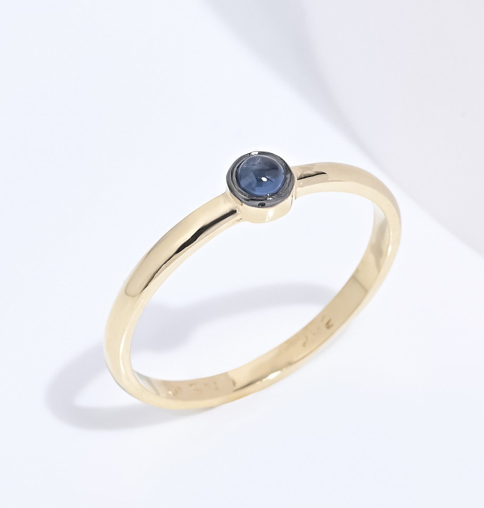 14K Solid Gold Sapphire Ring Blue Sapphire Ring Gemstone - Etsy