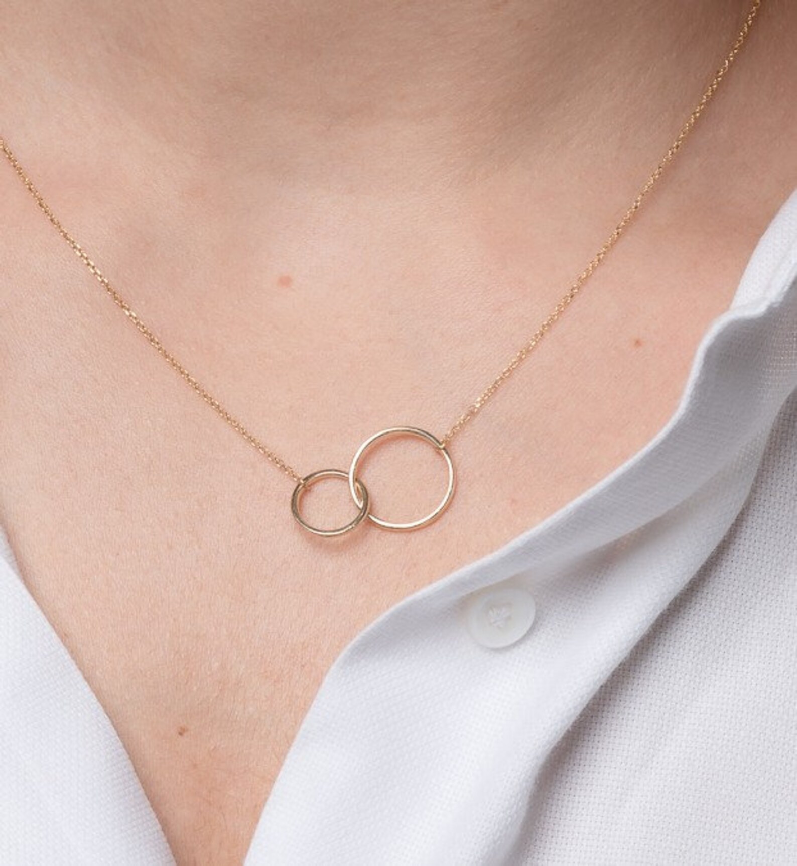 Infinity Necklace Linked Rings Necklace Interlocking - Etsy