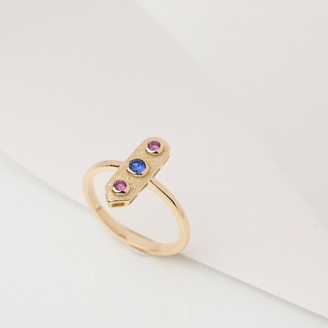 Three Stone Ring, Arrow Ring, Arrow Jewelry, Layering Ring, Statement ...