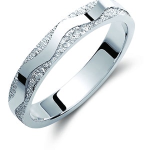 Wavy Wedding Band, Wedding Bands Set, Matching Rings, Engrave Band Ring ...