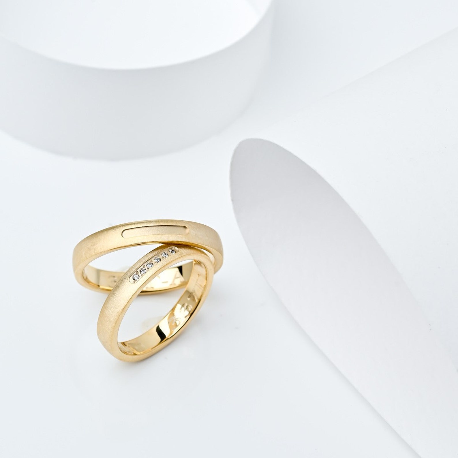 Couples Rings Wedding Bands Set Matching Rings Diamond - Etsy