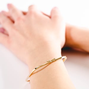 Square Bangle Bracelet, Custom Gold Bangle, 14K Gold Bangle, Hinged ...