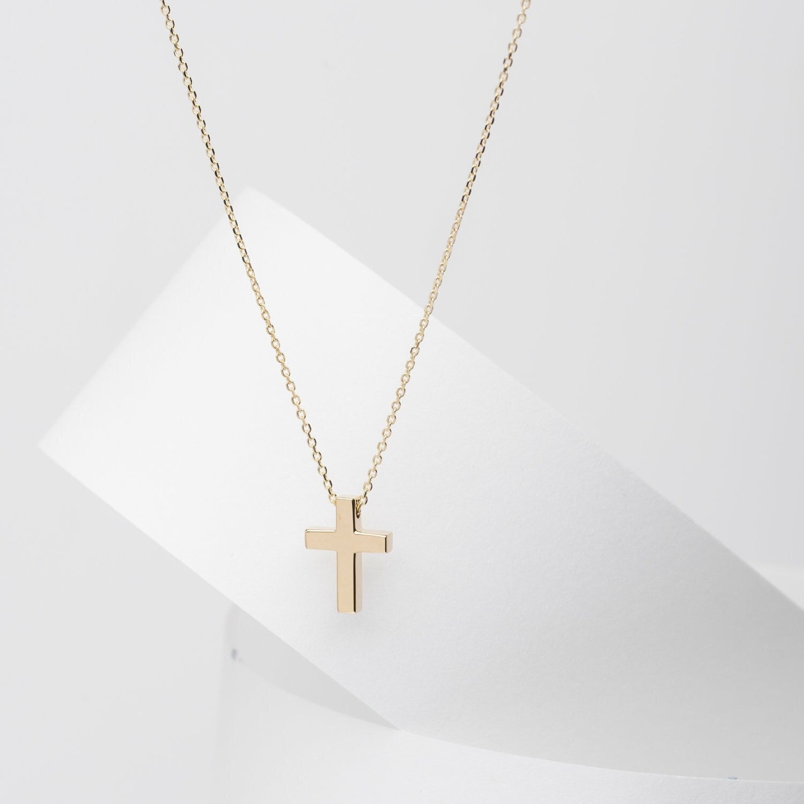 Dainty Cross Necklace Tiny Cross Necklace Christian - Etsy