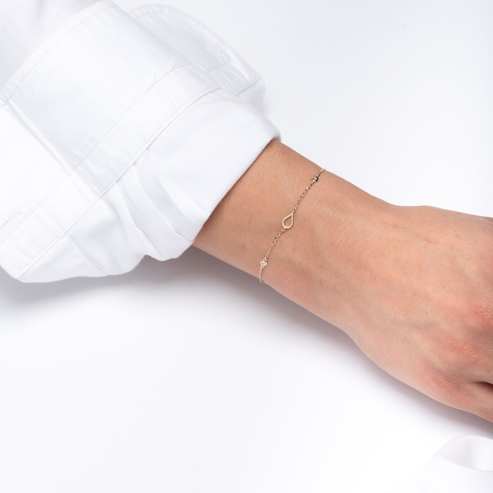 Teardrop Bracelet Raindrop Bracelet Drop Bracelet Stacking - Etsy