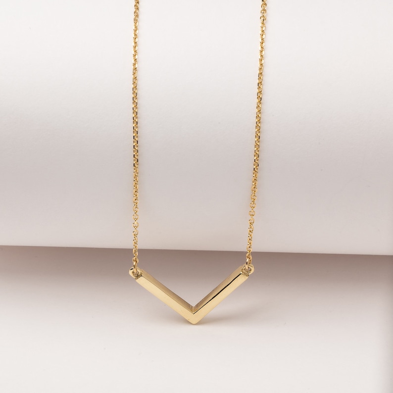 V Necklace Gold V Necklace V Shaped Necklace V Pendant - Etsy