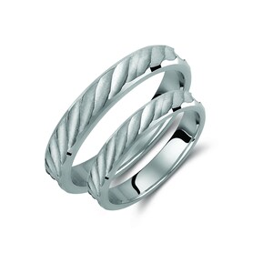Gold Wedding Band, Wedding Bands Set, Matching Rings, Engrave Band Ring ...