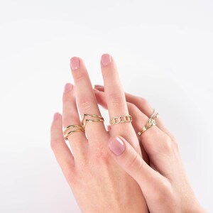 Double Chevron Ring, 14k Solid Gold Ring, V Shaped Ring, Double V Ring ...