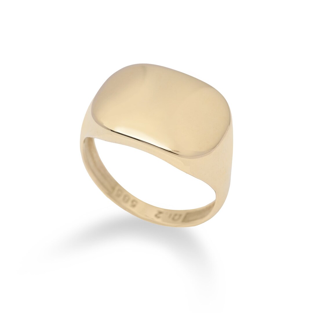14k Solid Gold, Square Signet Ring, Engravable Jewelry, Personalized ...