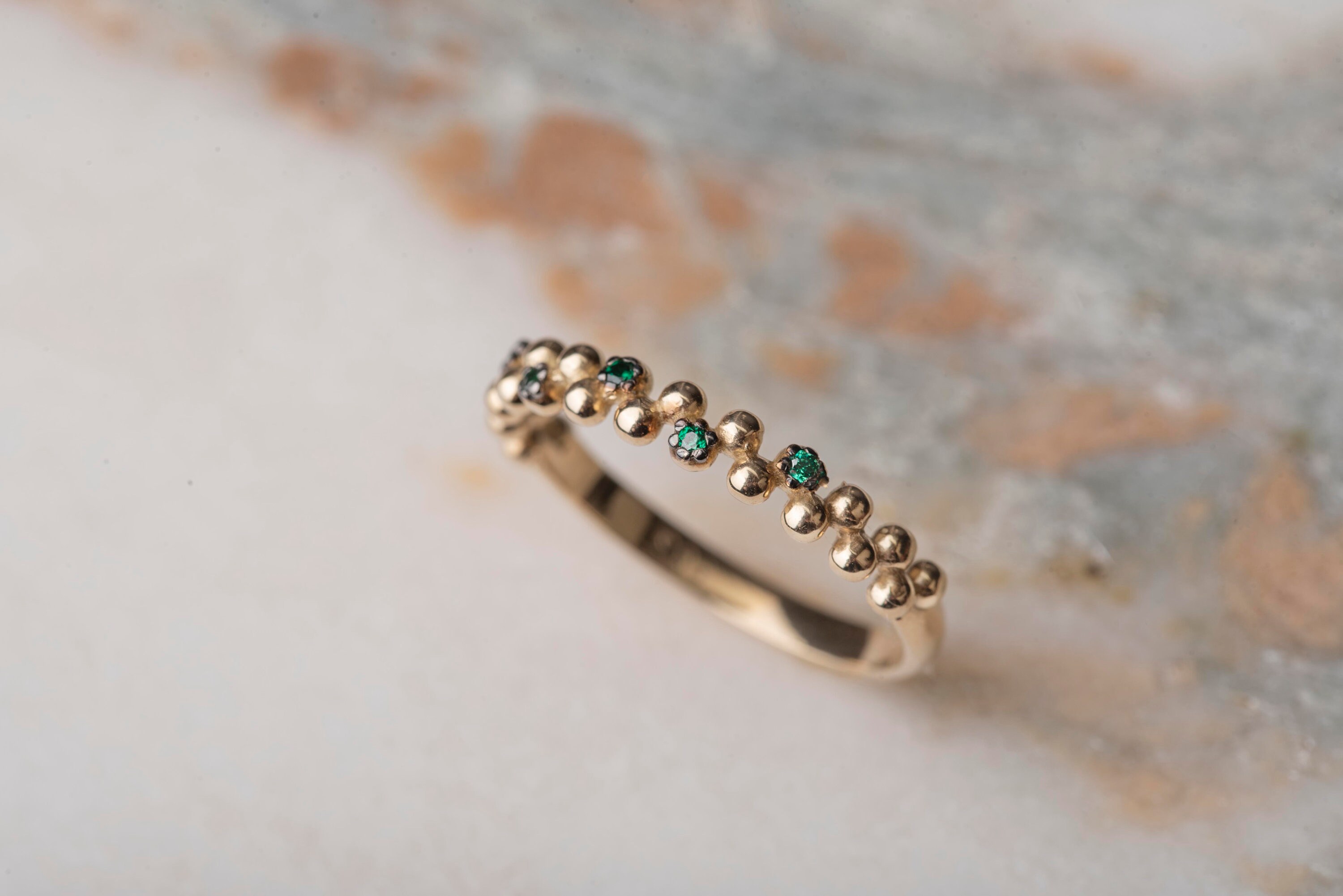 14k Solid Gold Bold Bead Ring Gold Bead Ring Ball Ring - Etsy