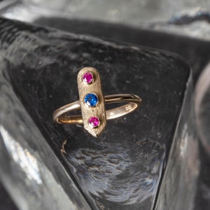 Three Stone Ring Arrow Ring Arrow Jewelry Layering Ring - Etsy