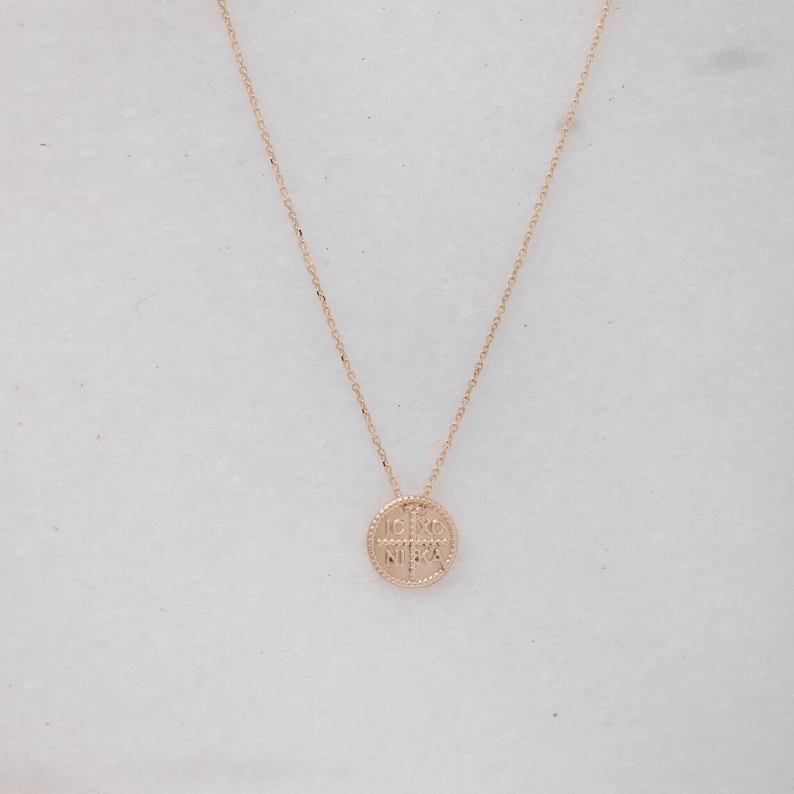 Gold Coin Necklace Gold Coin Cross Necklace Byzantine Coin - Etsy
