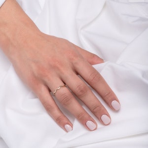 Flat Wavy Ring, Zig Zag Ring, Ripple Ring, 14K Gold Thin Wavy Ring, Stacking Ring, Layering Ring ...