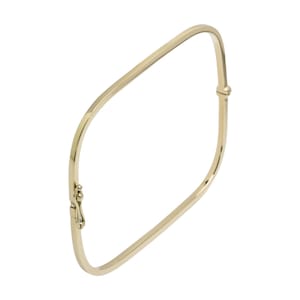 Square Bangle Bracelet, Custom Gold Bangle, 14K Gold Bangle, Hinged ...