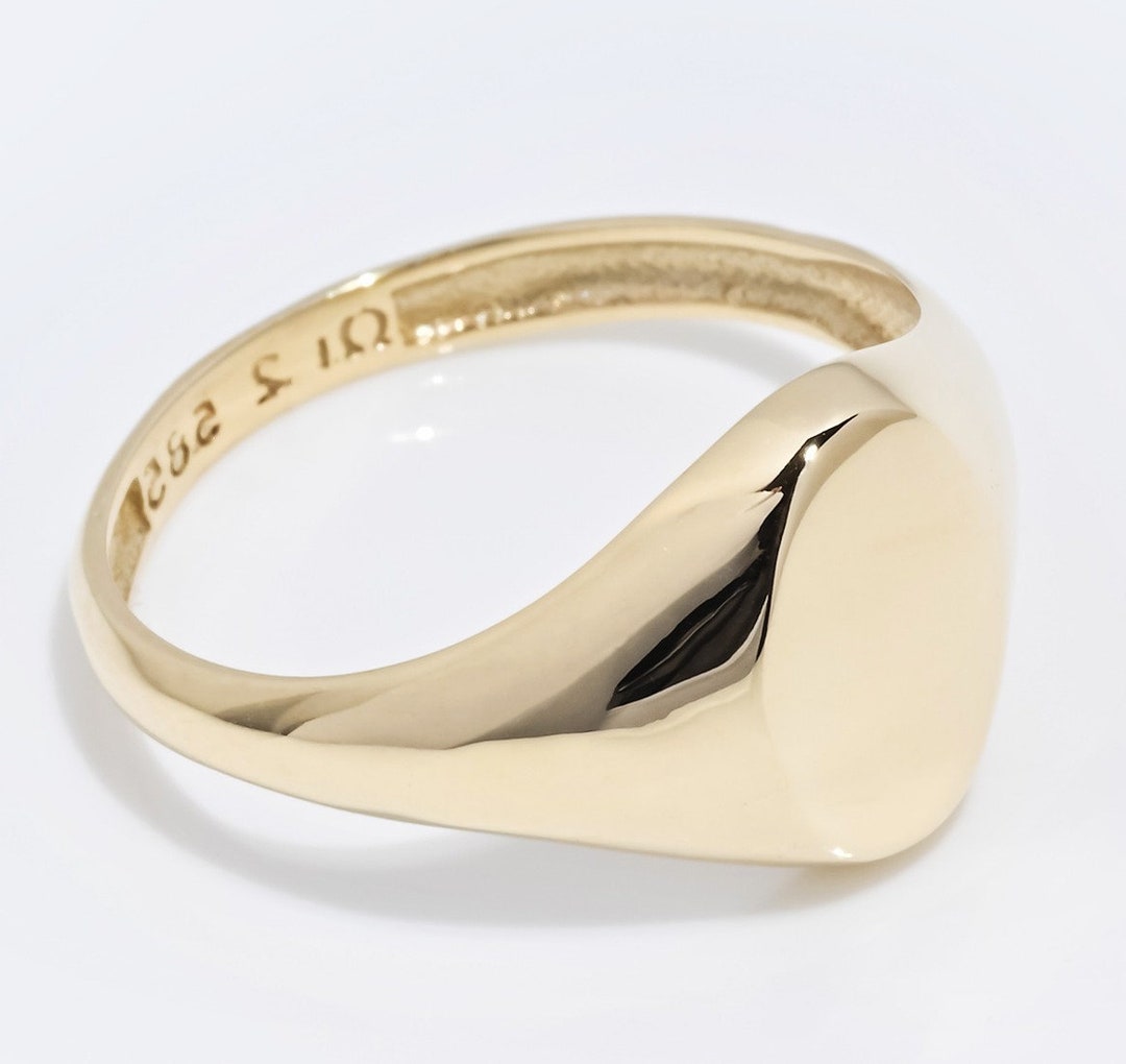 Initial Signet Ring, Custom Signet Ring for Engraving, Minimalist Ring ...