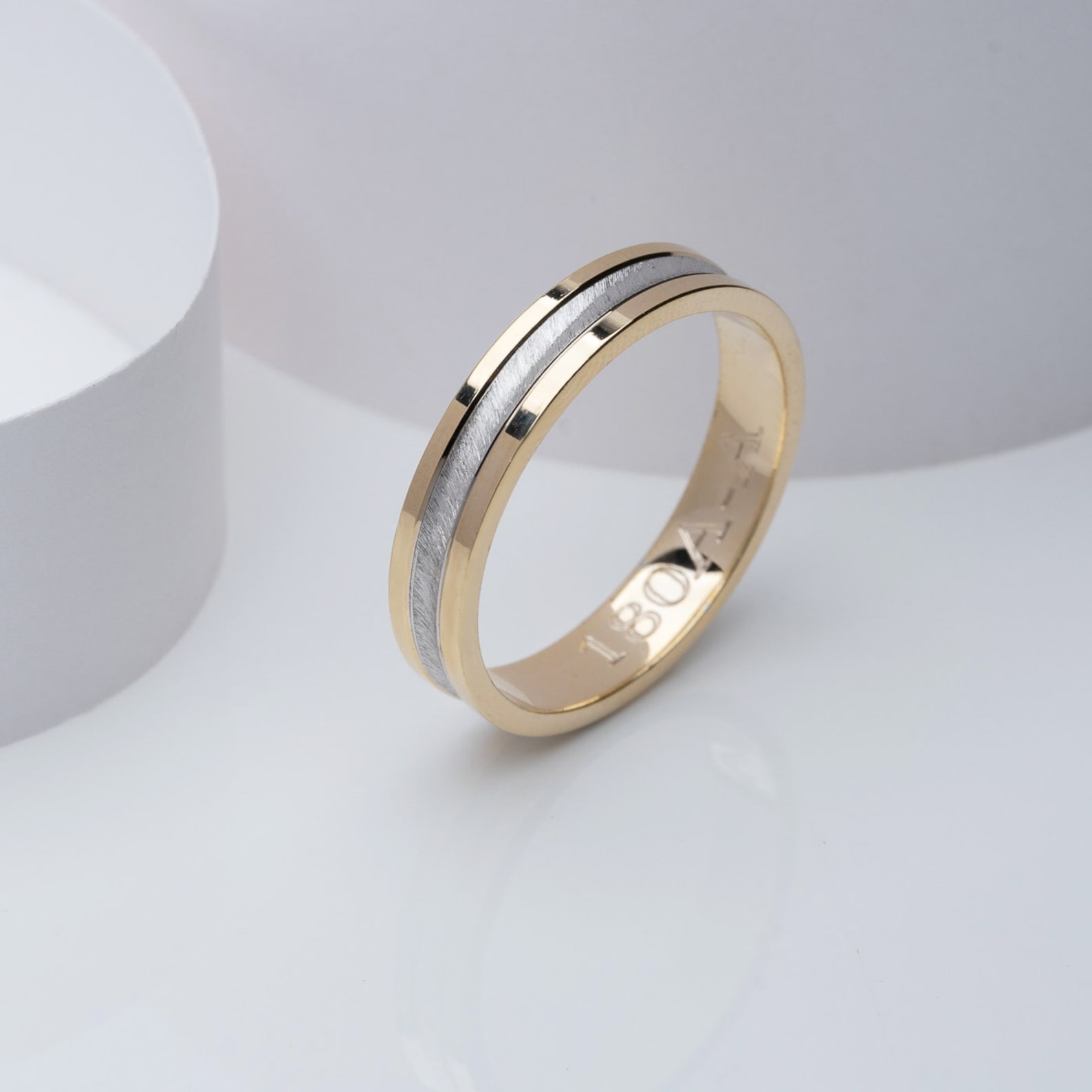 Two-tone Wedding Band 45mm Wedding Bands Set Matching - Etsy