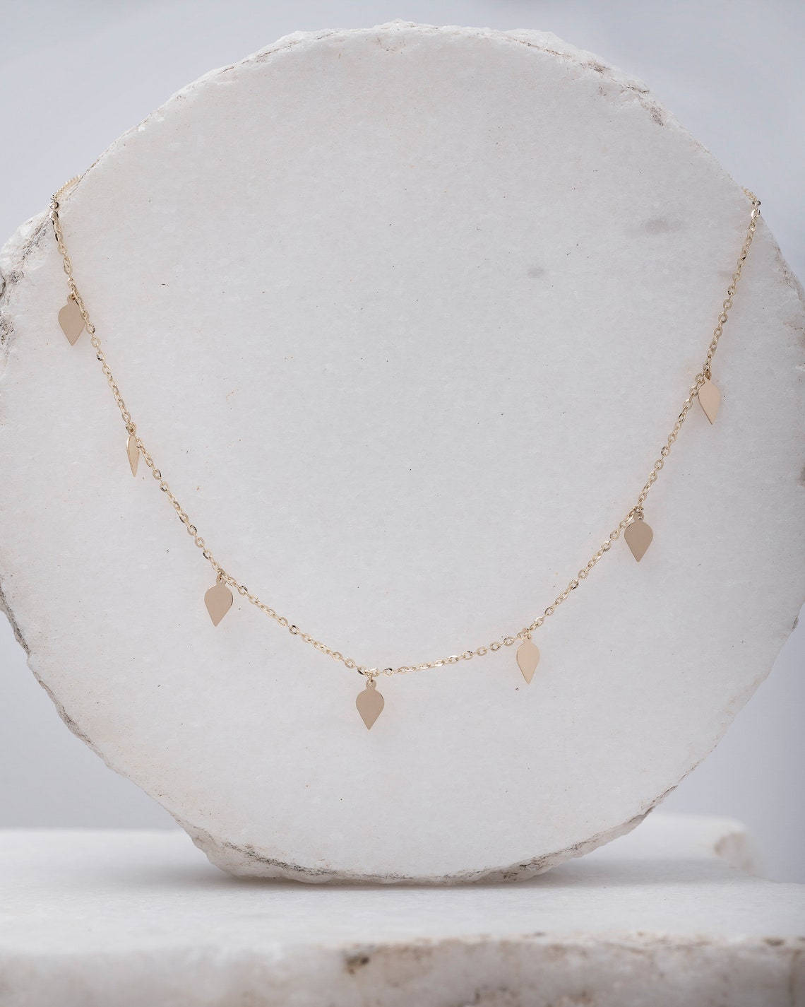 Nature Inspired Leafy Necklacehanging Leaves Necklacegold - Etsy