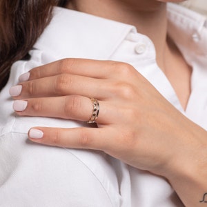 Double Row Ring, Heart Ring , Diamond Heart Ring, Two-tone Ring, I Love ...