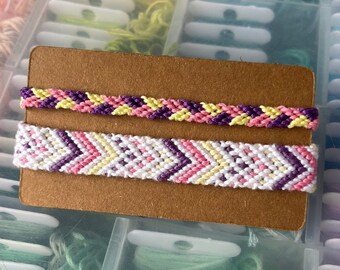 Customisable Knotted Flower String Friendship Bracelet - Etsy