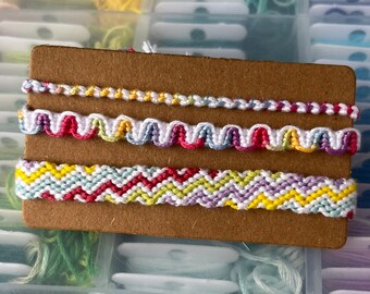 Customisable Knotted Flower String Friendship Bracelet - Etsy