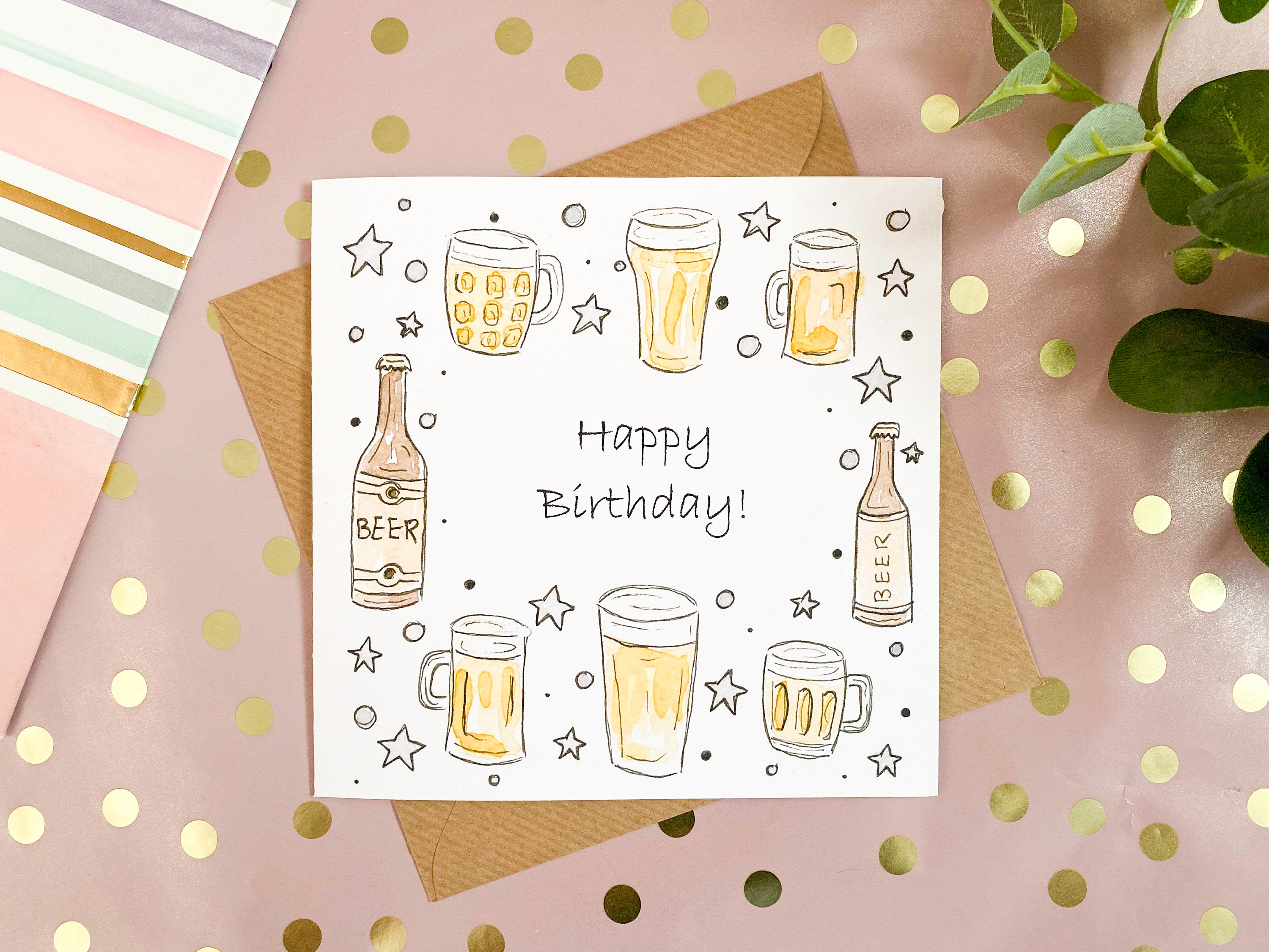 Beer Birthday Card Personalised Greetings Card Dad Card | Etsy