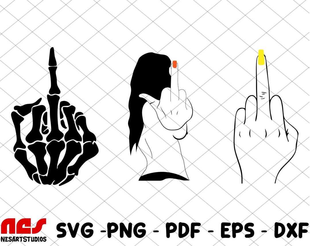 Mega Middle Finger Svg Bundle, Middle Finger Clipart, Middle Finger Cut ...