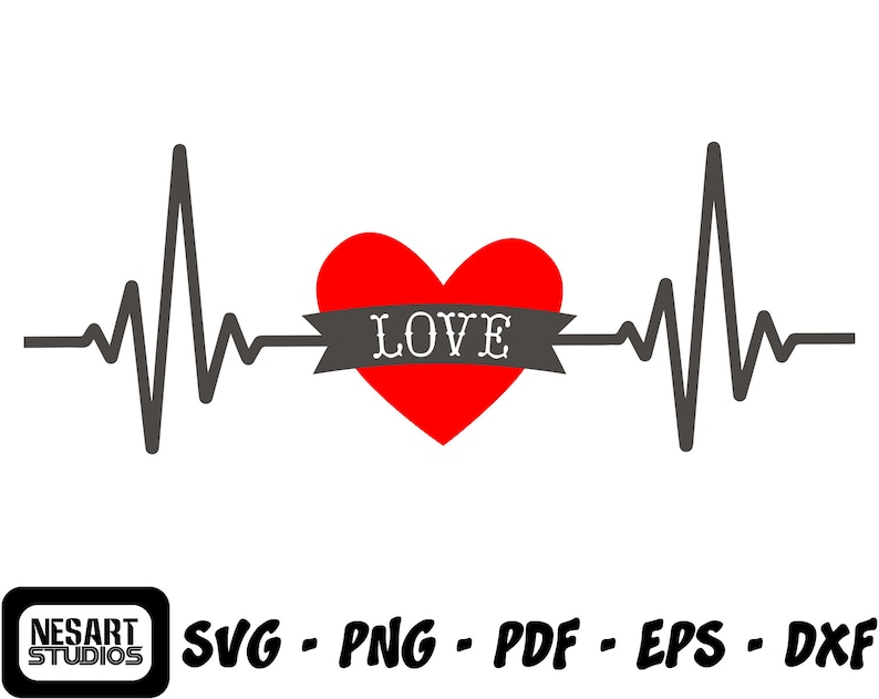 Heart Beat Svg Ekg Svg Heartbeat Svg Heartbeat Clipart - Etsy