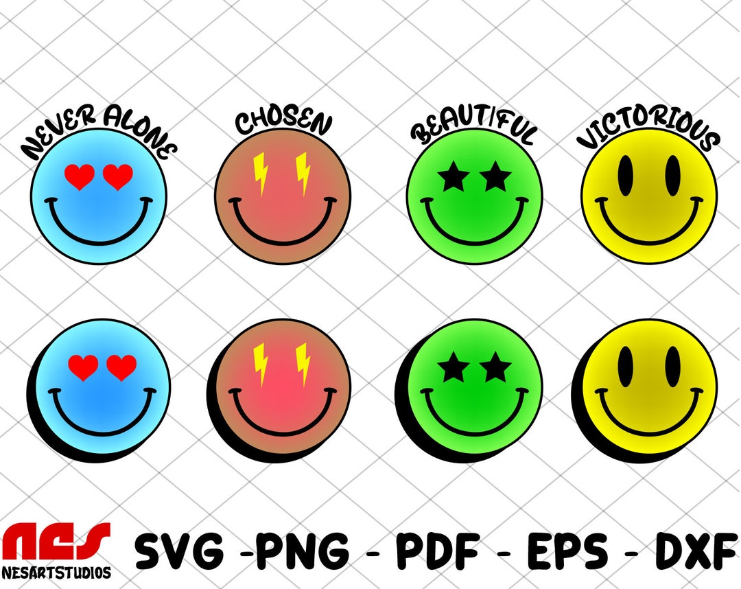 Christian Sublimation Design, Retro Smiley Face Png, Inspirational ...