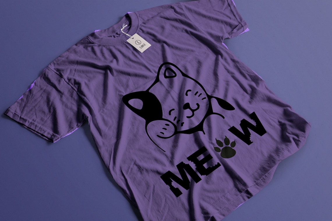 Meow Svg Meow Cut File Cat Svg Cat Silhouette Cut Files | Etsy