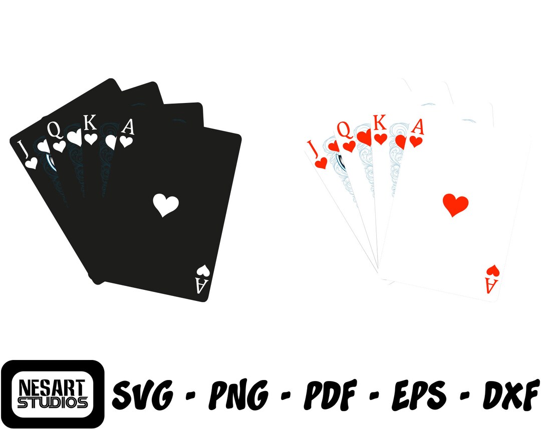 Playing Cards Svg, Aces Svg, Poker Cards Svg, Royal Flush Clip Art ...