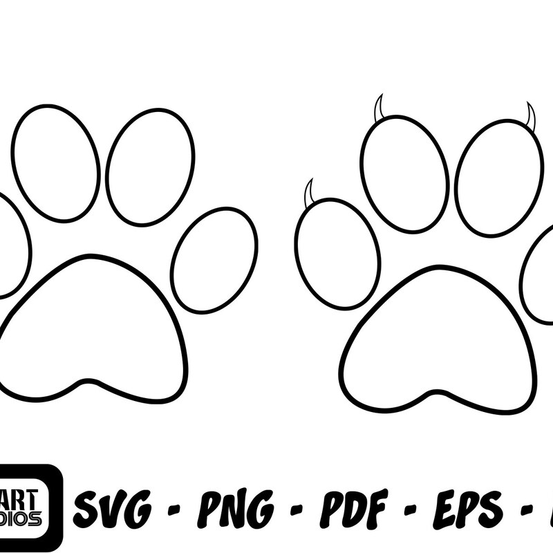 Cat Paw Svg - Etsy