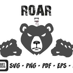 Bear Svg Bear File Roar Svg Bear Cut Files Bear Monogram - Etsy