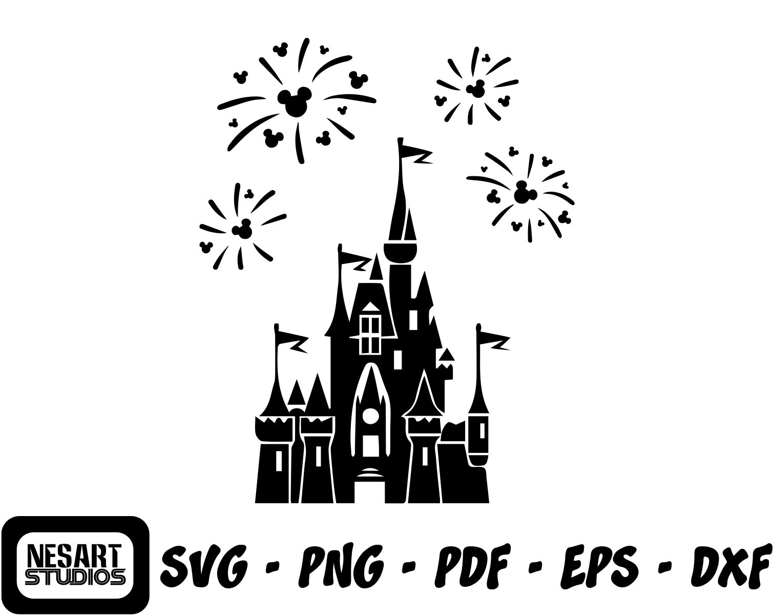 Disney Castle svg Disney Castle Fireworks svg Disney files | Etsy