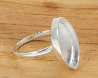 925 Sterling Solid Silver Ring Collet 6 Mm Round Cut Gemstone Prong ...