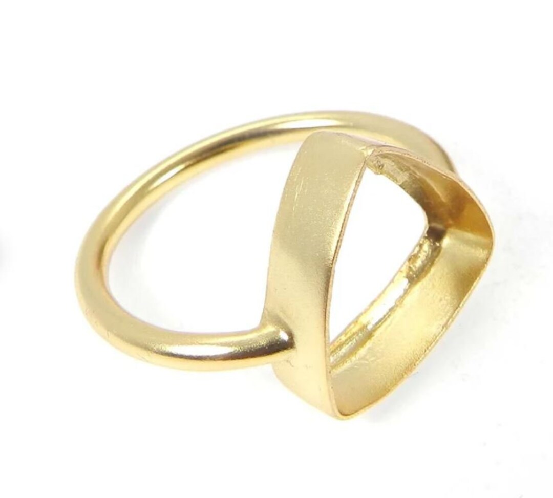 925 Sterling Silver Ring Collet 4mm to 20mm Trillion Gemstone Gold ...