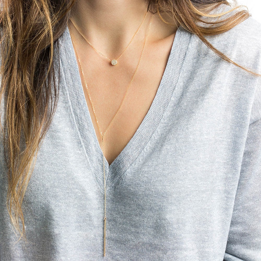 Dainty Necklace, 14K Gold Plated Rose Gold Silver, Everyday Use ...
